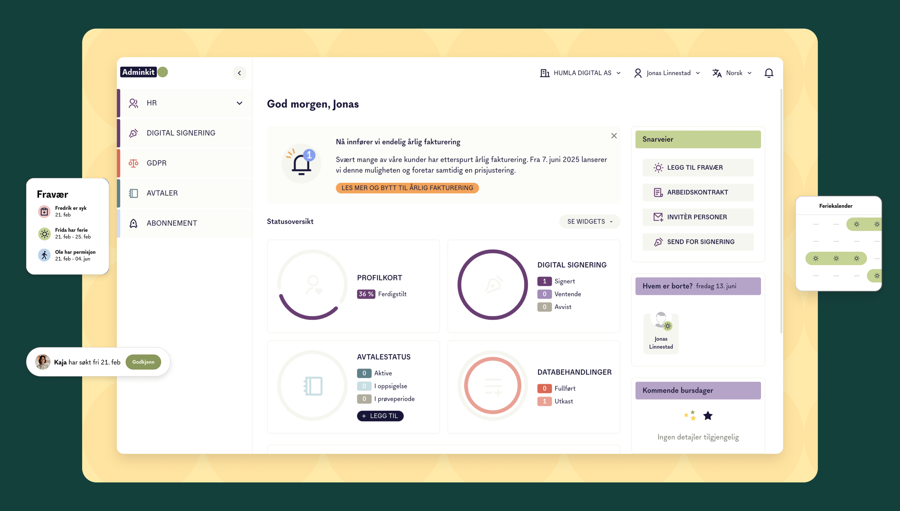Adminkit - Kontroll på personal, kontrakter og GDPR