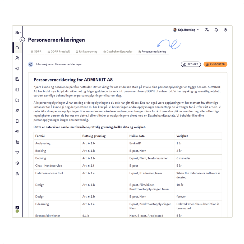 GDPR gjort enkelt - Adminkit